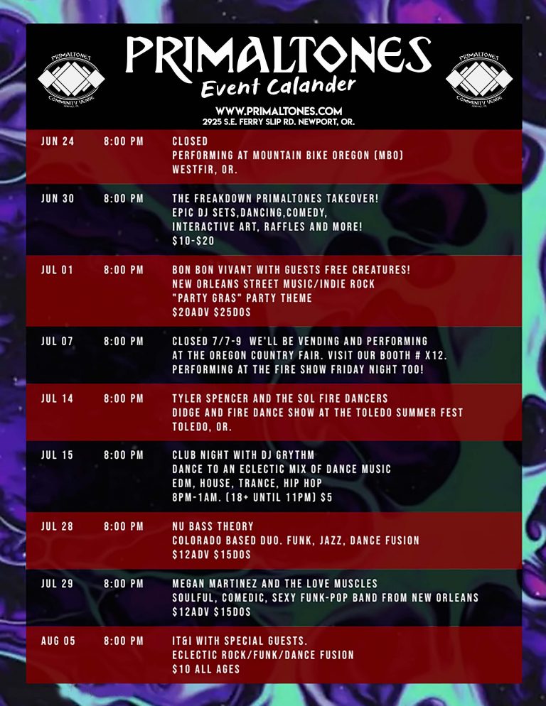 Calendar/Tickets – Primaltones
